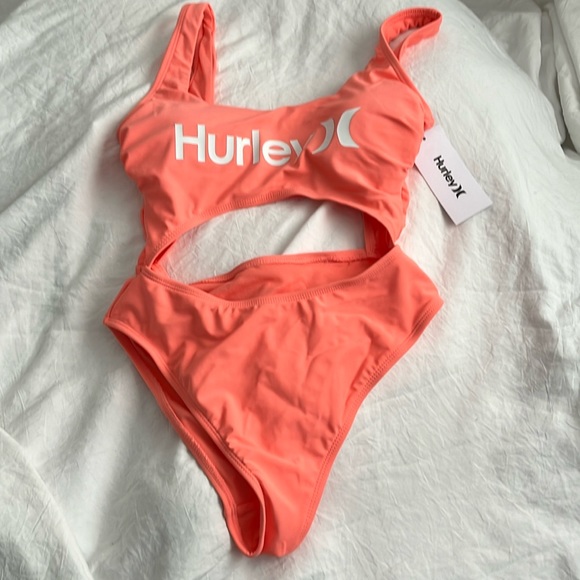 Hurley | Swim | Hurley Neon Orange Color Swimsuit Front And Back Cutout ...